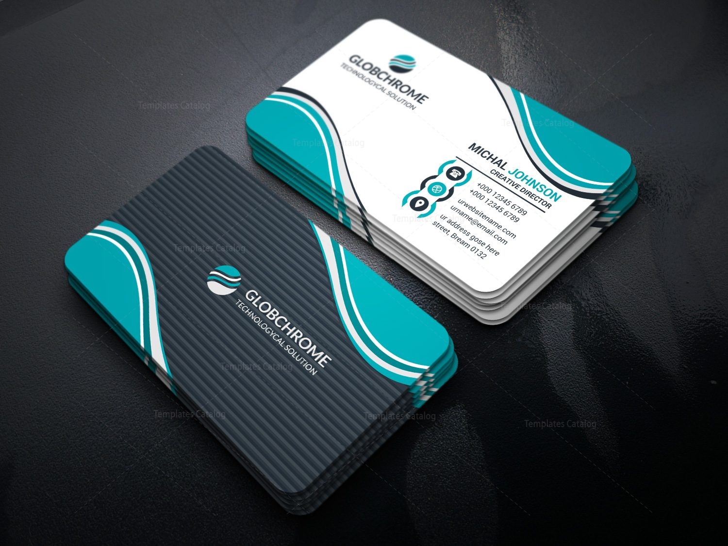 Atomic Modern Business Card Design Template · Graphic Yard | Graphic ...
