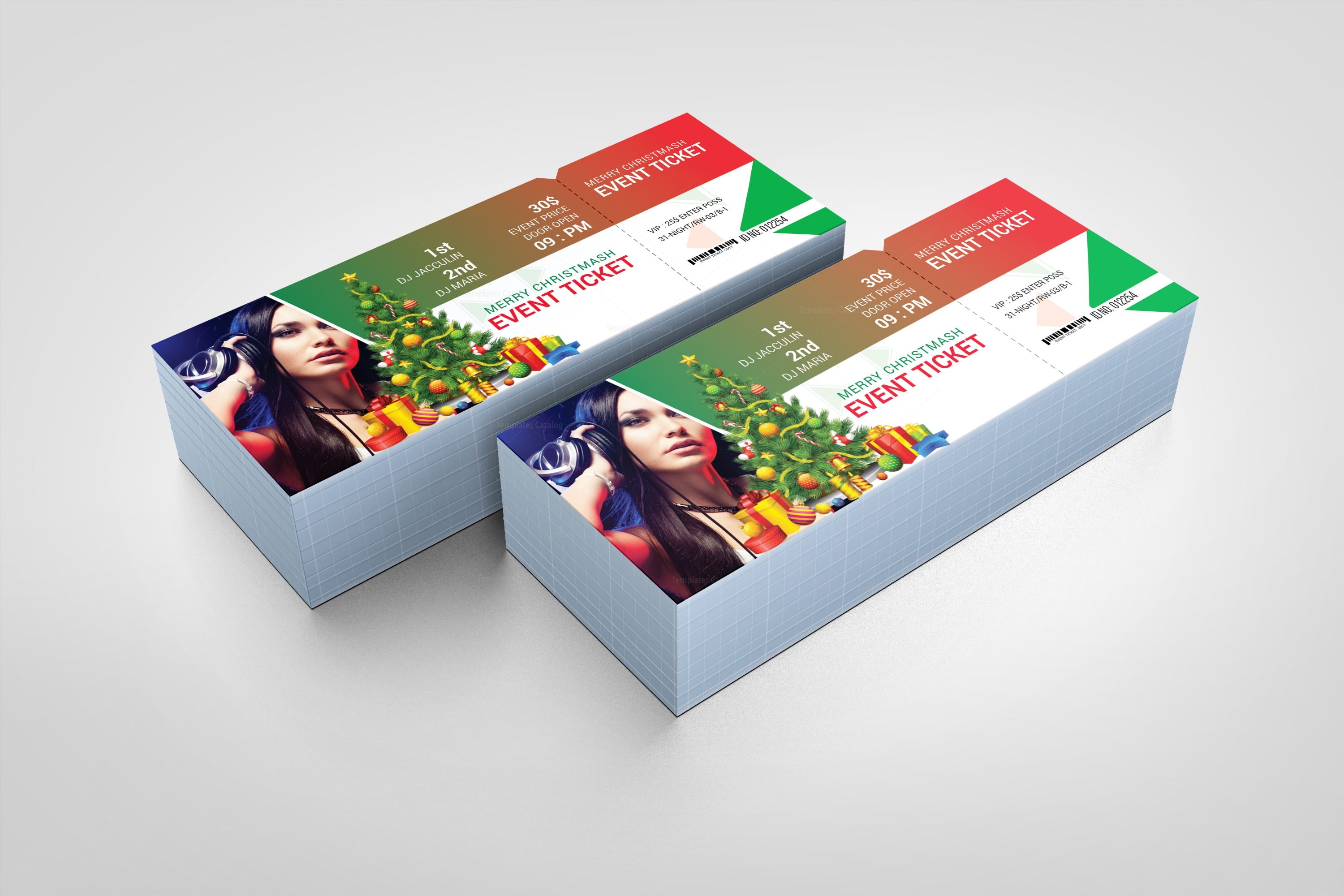 Christmas Event Ticket Design Template · Graphic Yard | Graphic ...