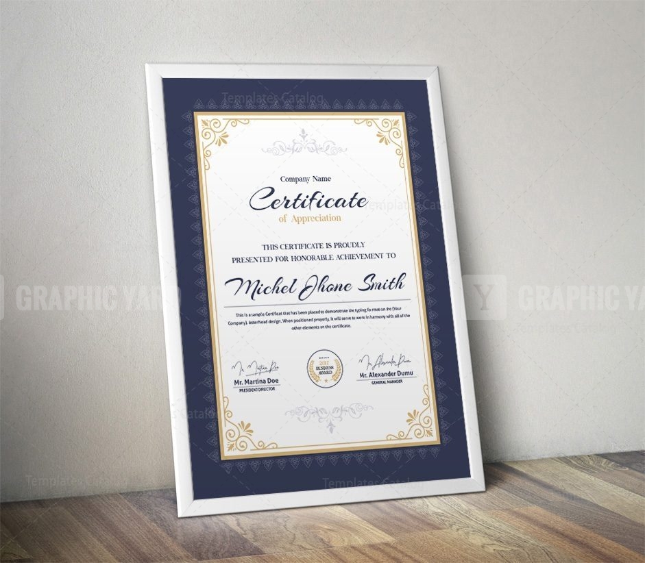 Classic Portrait Certificate Template · Graphic Yard | Graphic ...