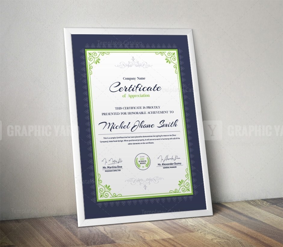 Classic Portrait Certificate Template · Graphic Yard | Graphic ...