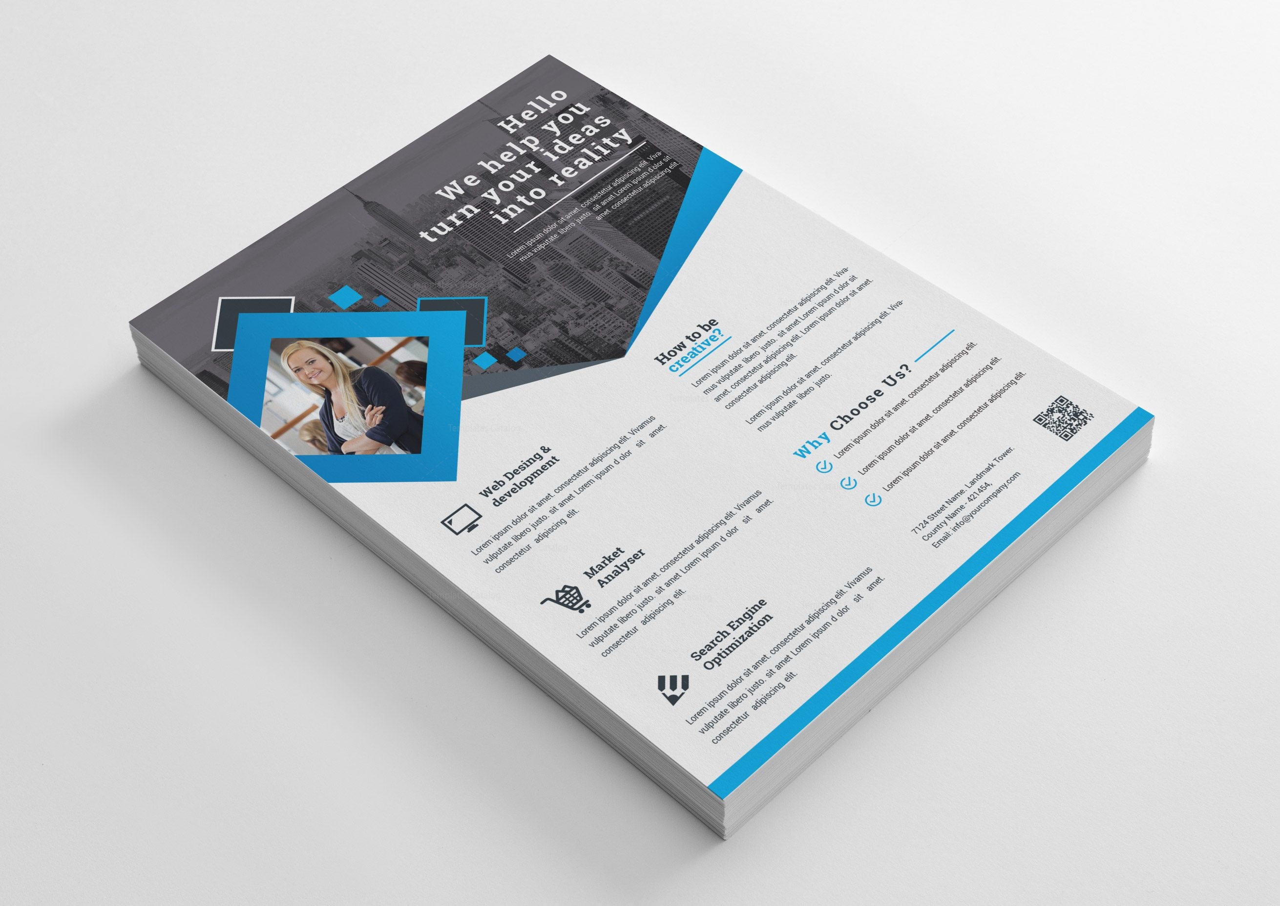 Clean Business Flyer Design · Graphic Yard | Graphic Templates Store