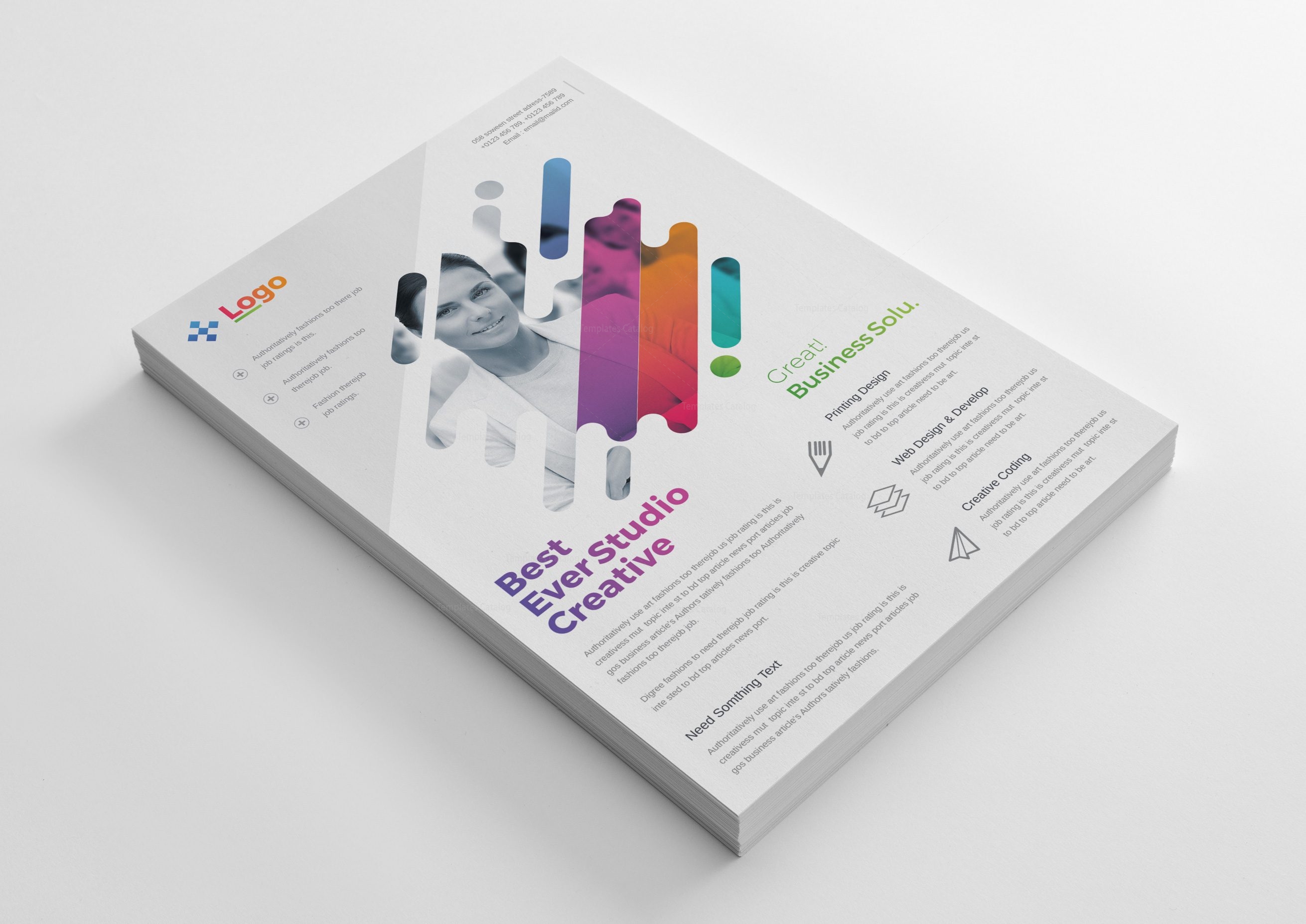 Colorful Creative Business Flyer Design Template · Graphic Yard ...