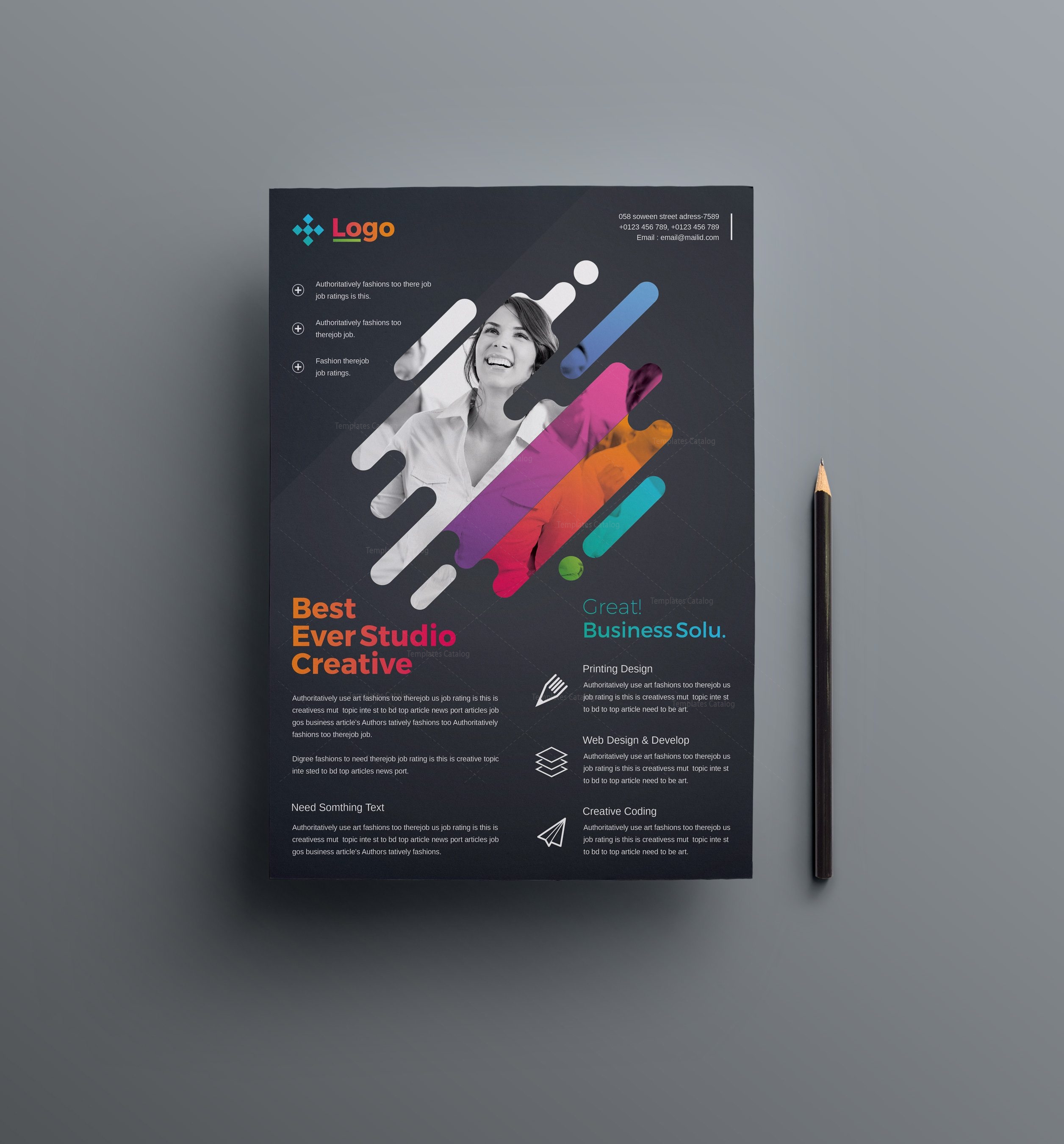 Colorful Creative Business Flyer Design Template · Graphic Yard ...