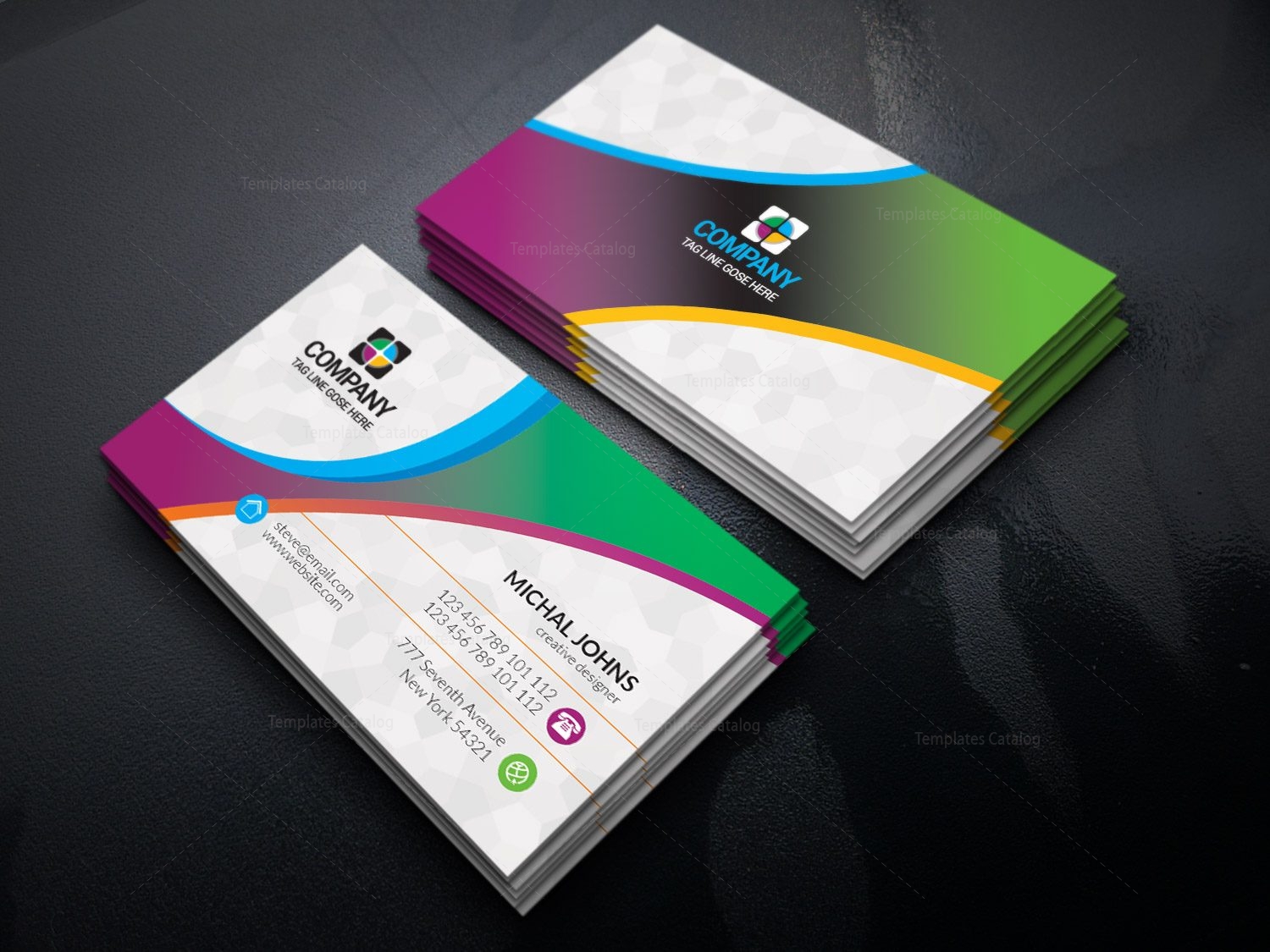 Colorful Print Business Cards · Graphic Yard | Graphic Templates Store