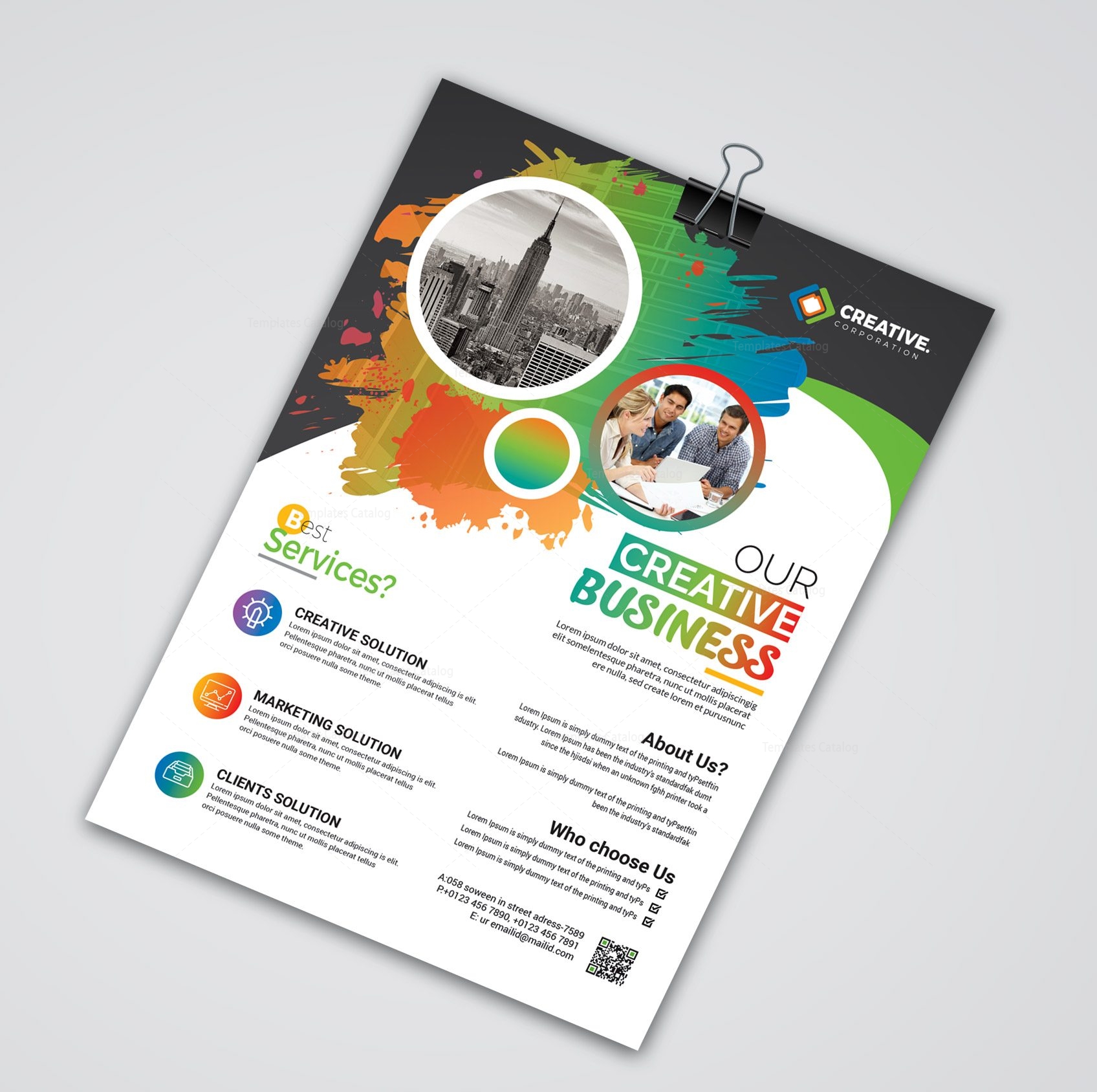 Colorful Print Flyer Template · Graphic Yard | Graphic Templates Store