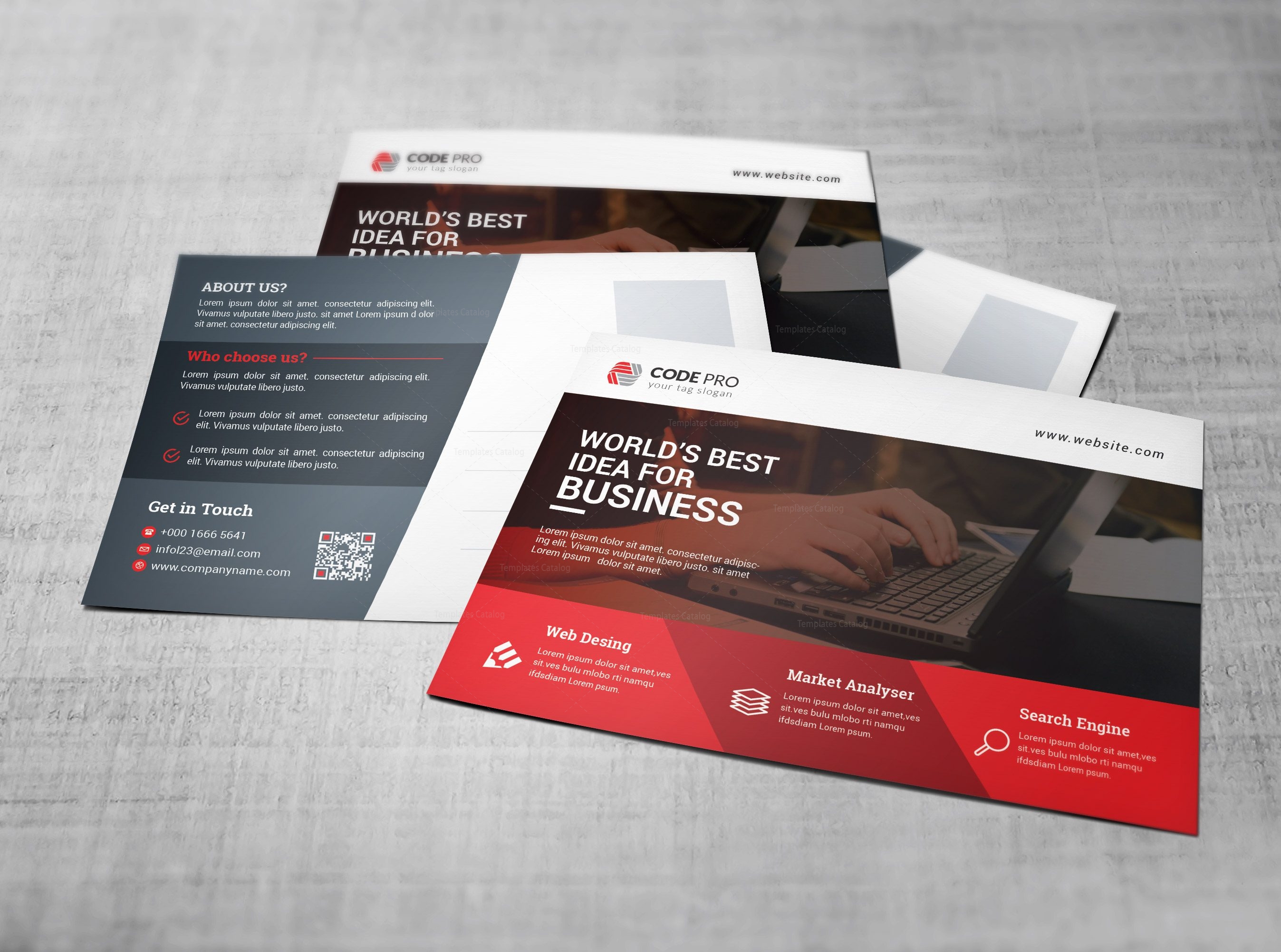 Computer Postcard Design Template · Graphic Yard | Graphic Templates Store