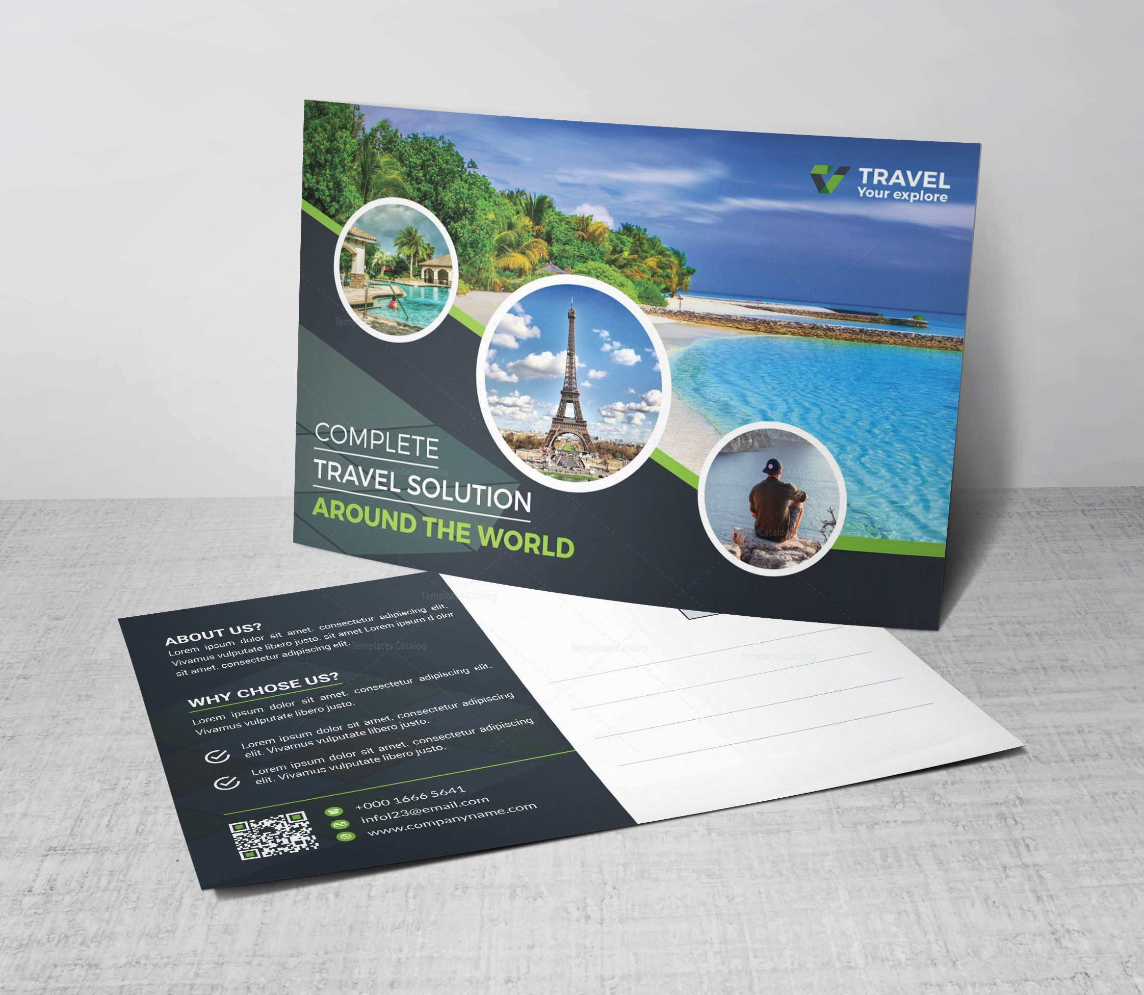 EPS Travel Postcard Design Template · Graphic Yard | Graphic Templates ...