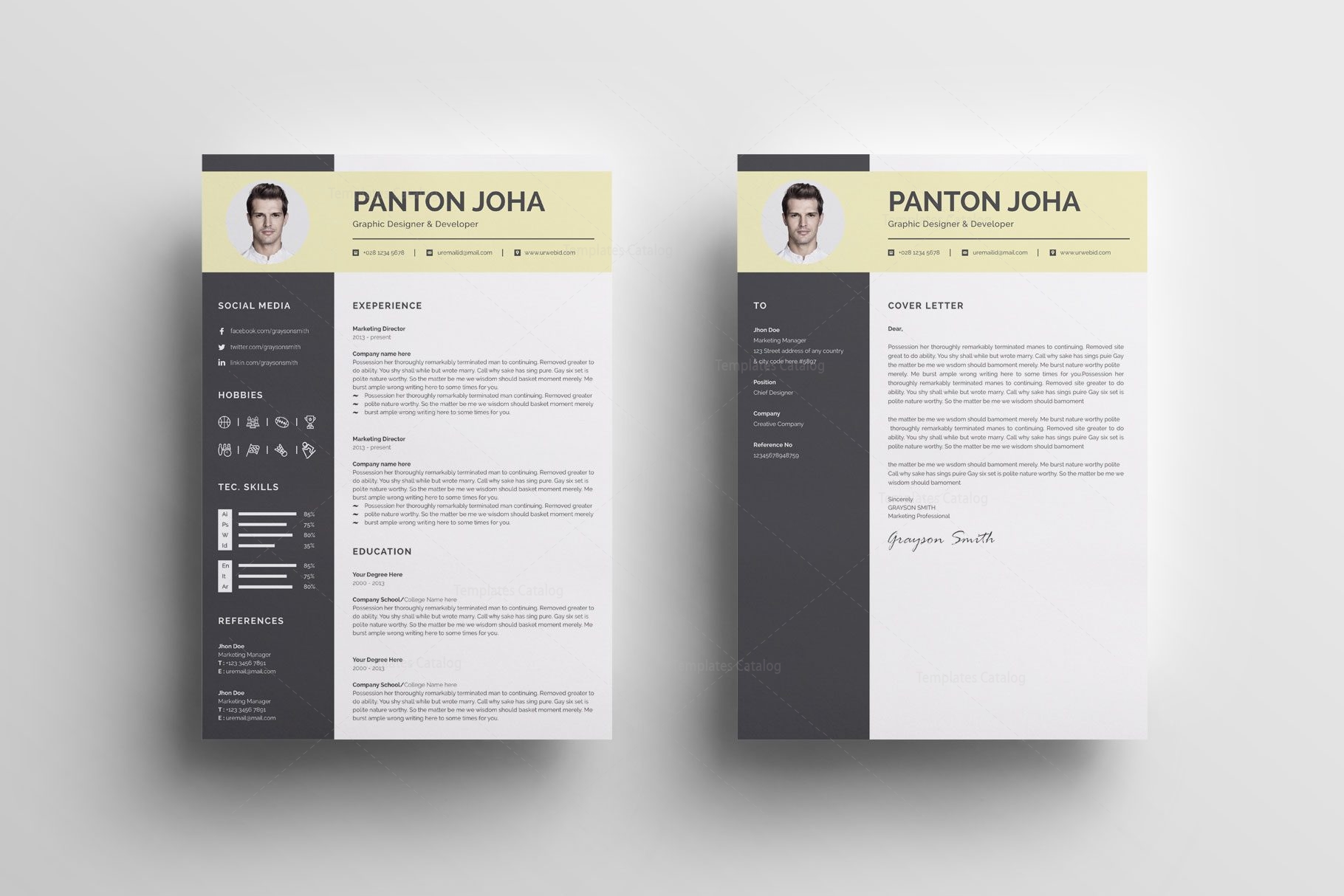 First Class Curriculum Vitae Template · Graphic Yard | Graphic ...