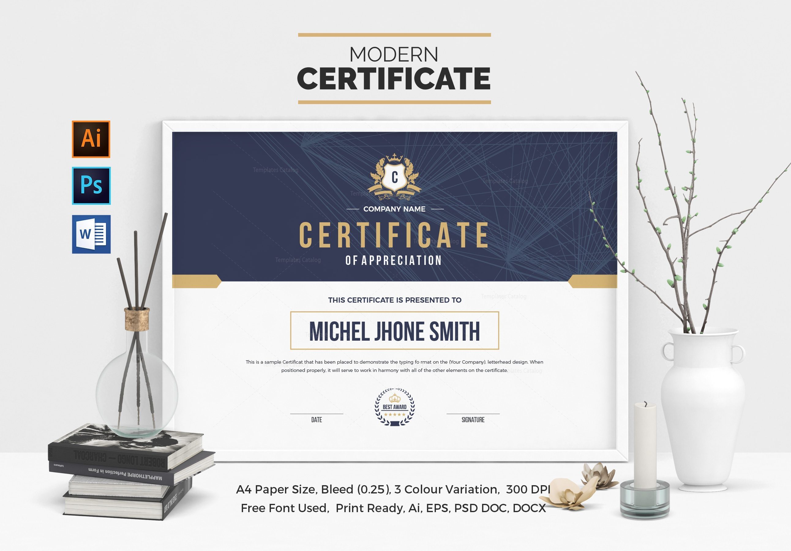 Landscape Certificate Templates · Graphic Yard | Graphic Templates Store