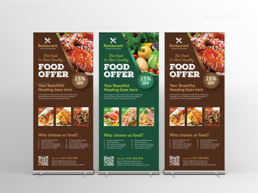 Luxury Restaurant Roll-Up Banner Design Template · Graphic Yard ...