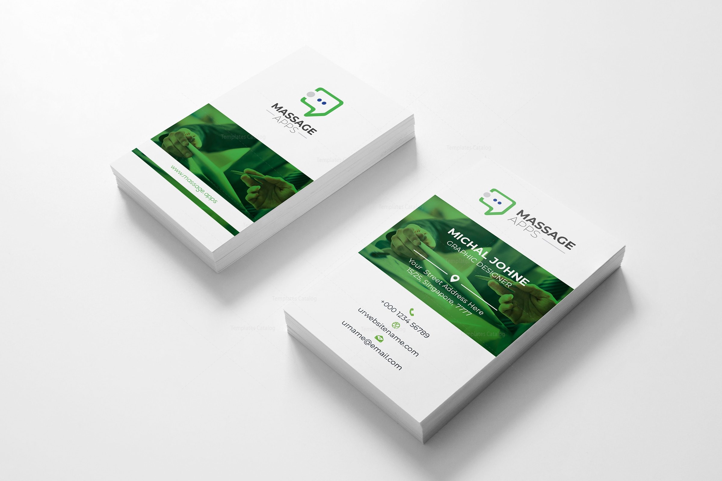 Message Application Business Card Design Template · Graphic Yard ...