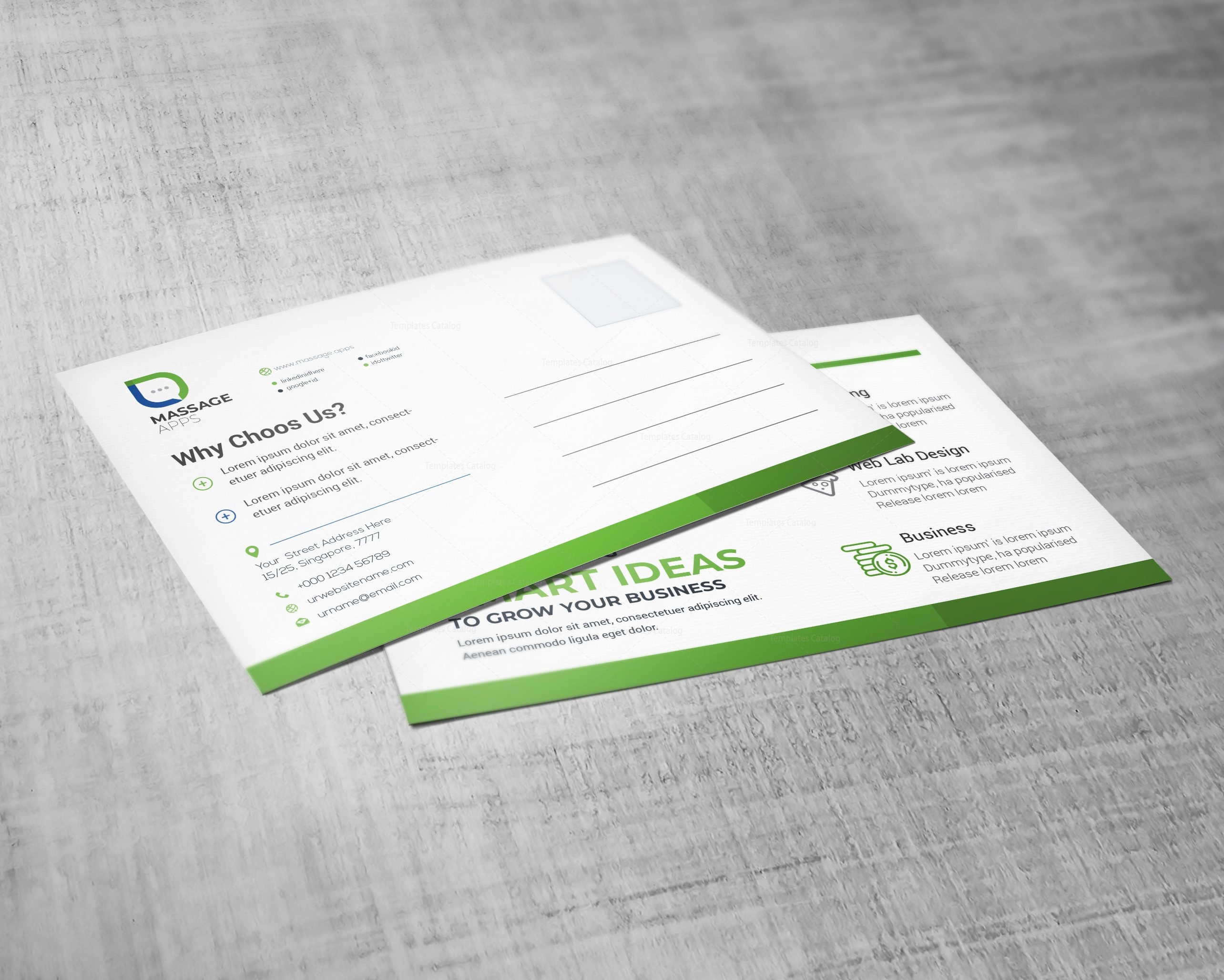 Message Corporate Postcard Design Template · Graphic Yard | Graphic ...