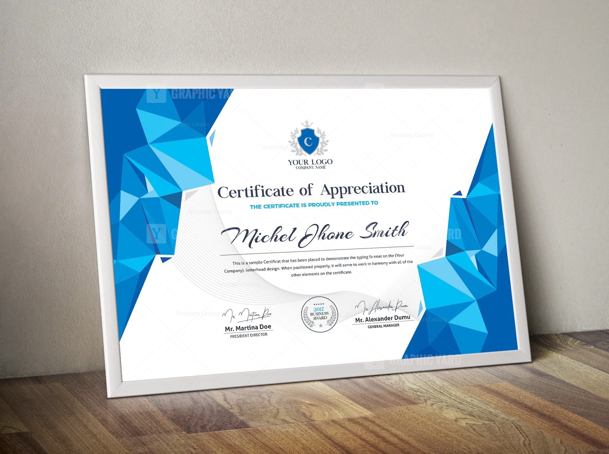 Modern Certificate Sample · Graphic Yard | Graphic Templates Store