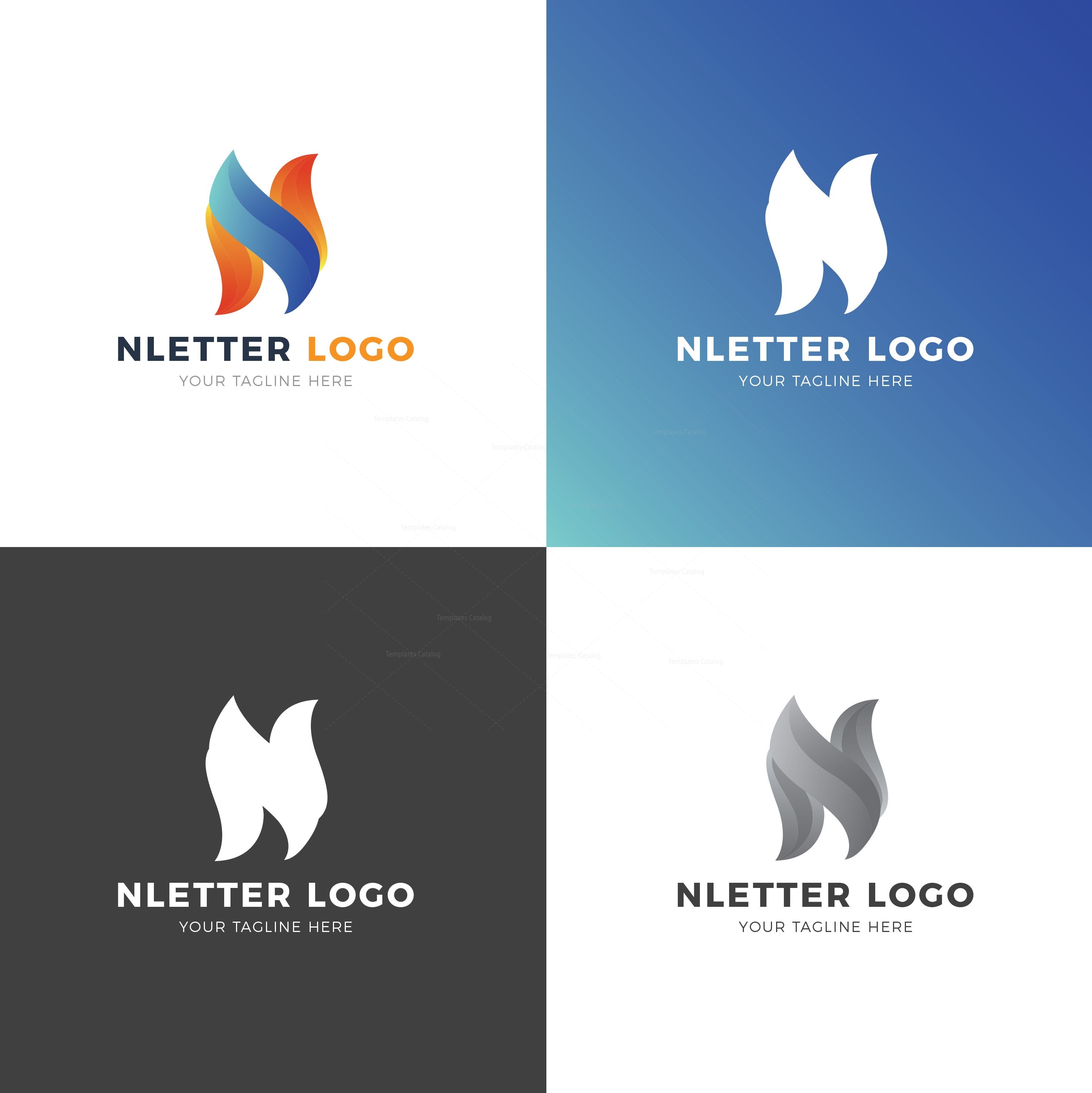 N Letter Professional Logo Design Template · Graphic Yard | Graphic ...