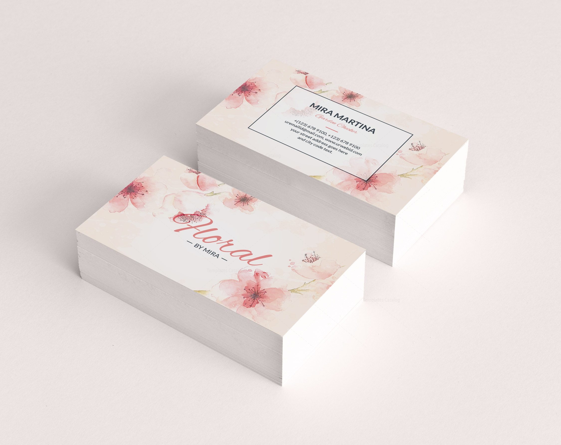 Pink Floral Business Card Design · Graphic Yard | Graphic Templates Store