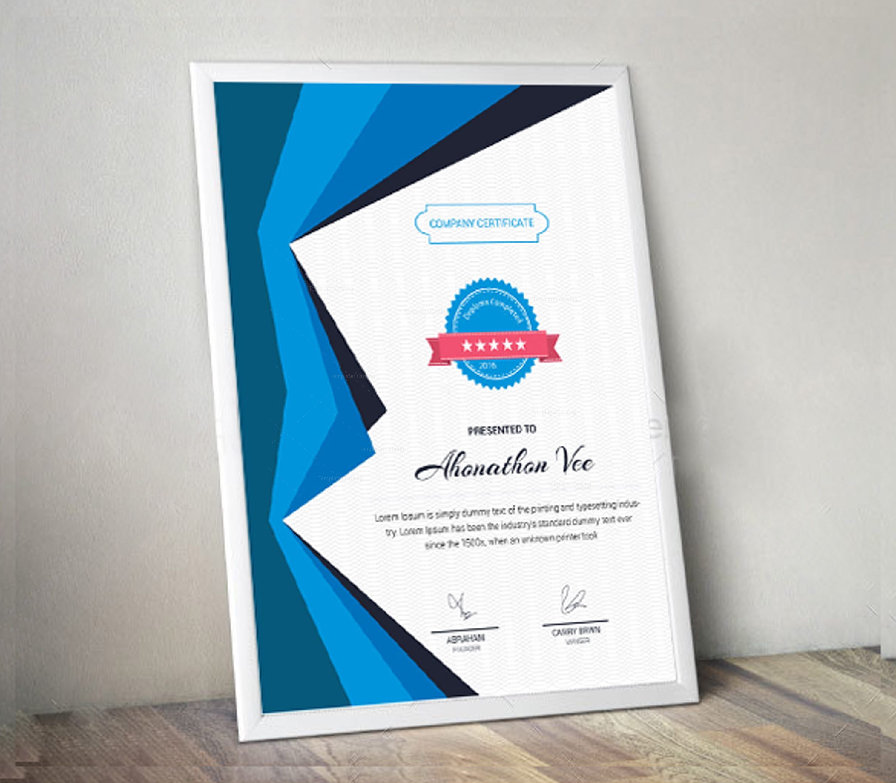 Portrait Certificate Design Template · Graphic Yard | Graphic Templates ...