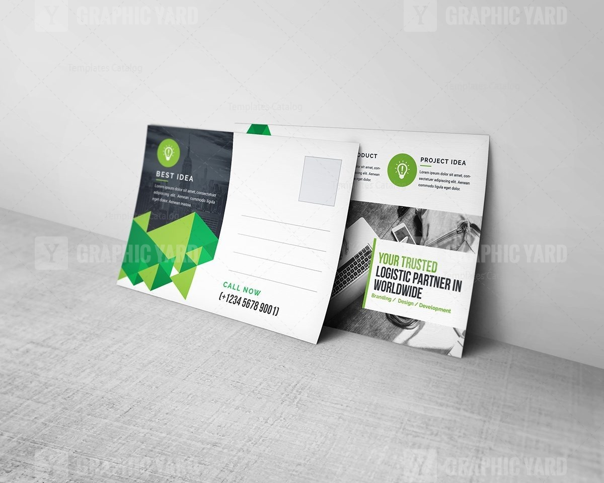 Postcard Template with Elegant Design · Graphic Yard | Graphic ...