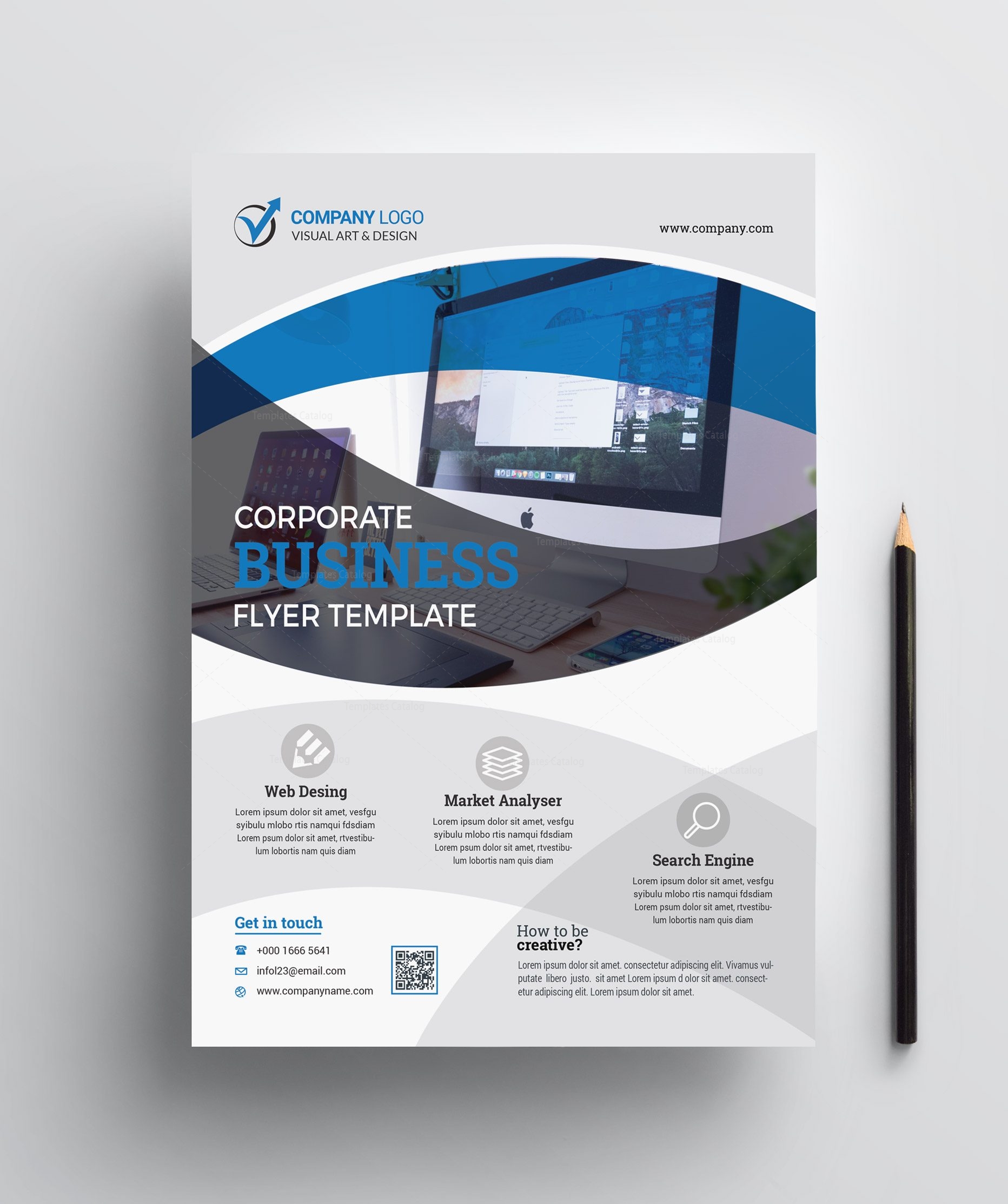 Print Ready Computer Flyer Design · Graphic Yard | Graphic Templates Store