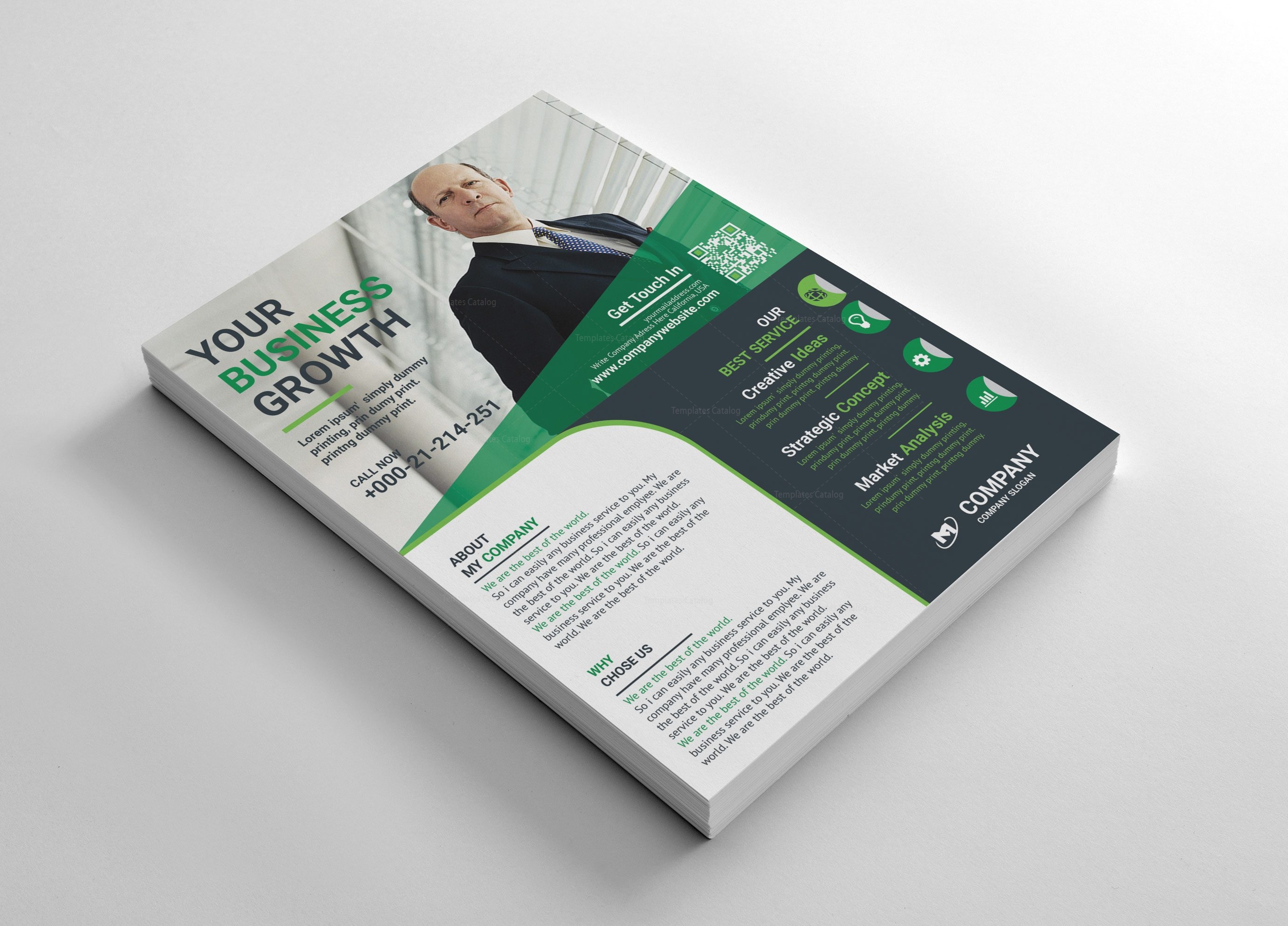 Printable Flyers Design Template · Graphic Yard | Graphic Templates Store