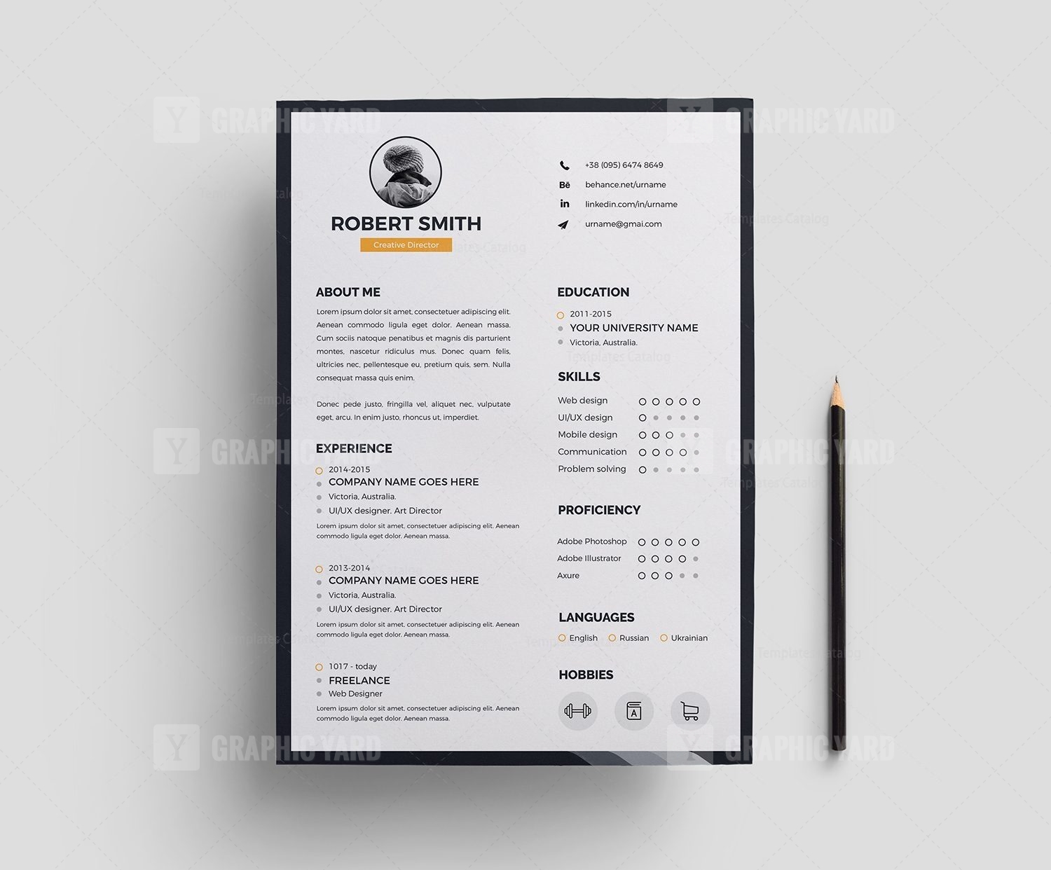 Resume Design Template · Graphic Yard | Graphic Templates Store