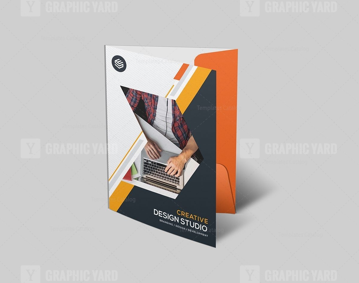 Stripe Presentation Folder Template · Graphic Yard | Graphic Templates ...