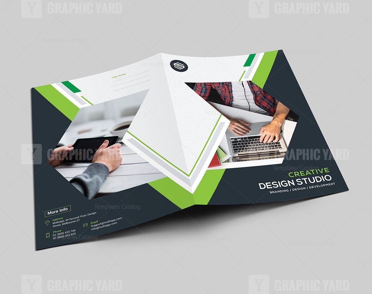 Stripe Presentation Folder Template · Graphic Yard | Graphic Templates ...