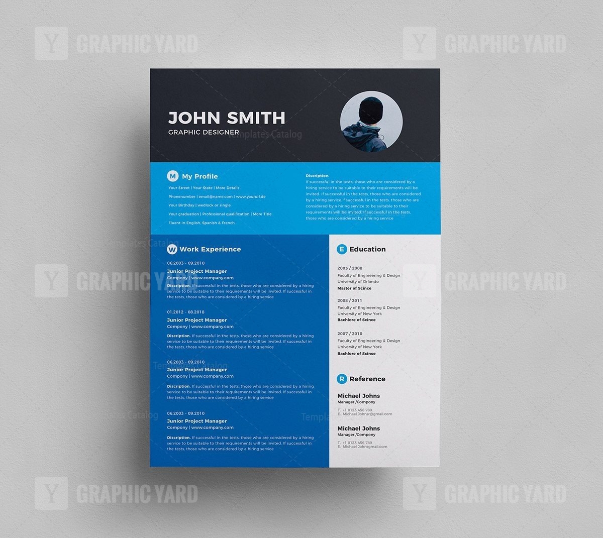 Stylish Resume Template · Graphic Yard | Graphic Templates Store