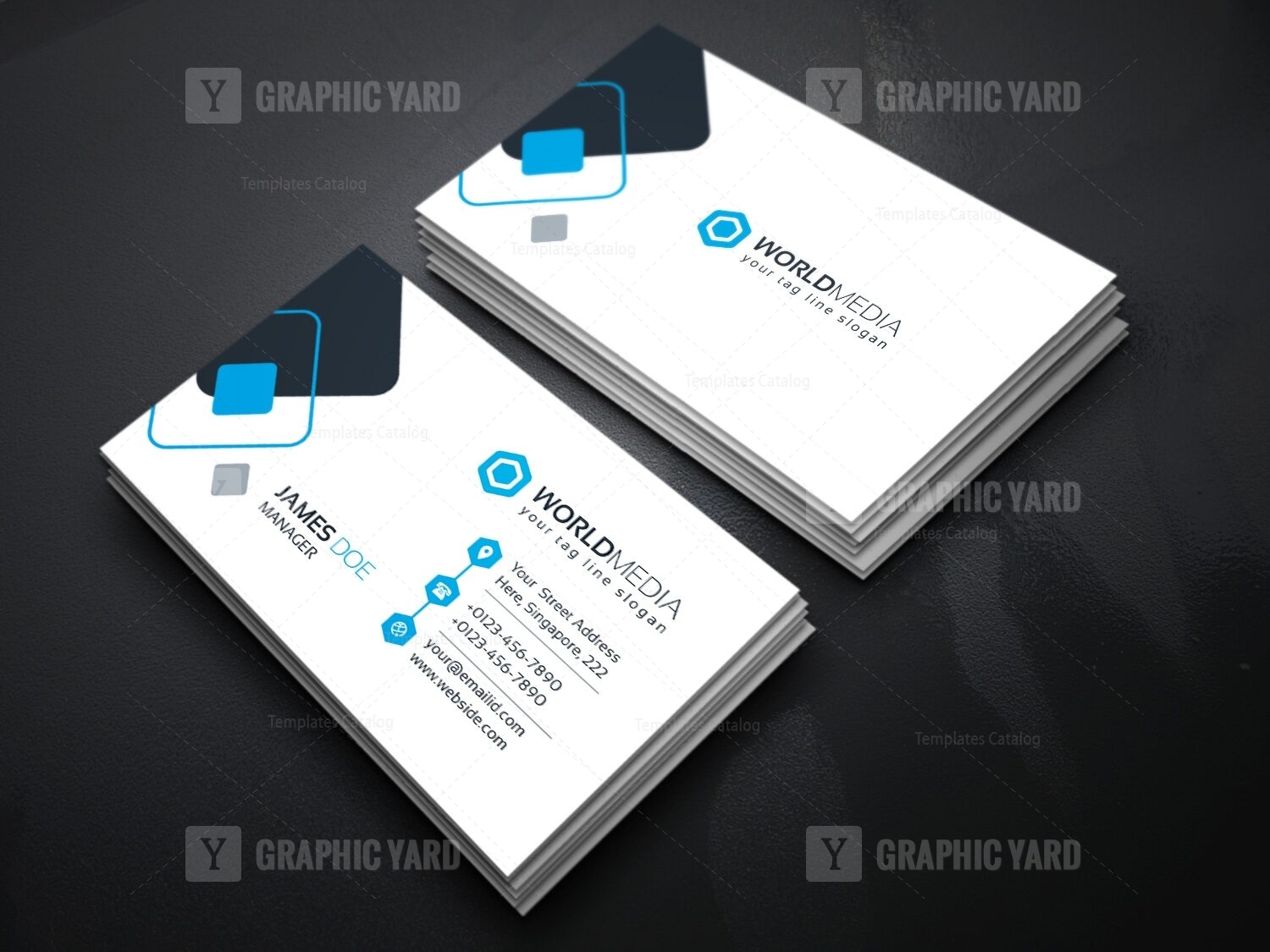 Technology Company Business Card Template · Graphic Yard | Graphic ...
