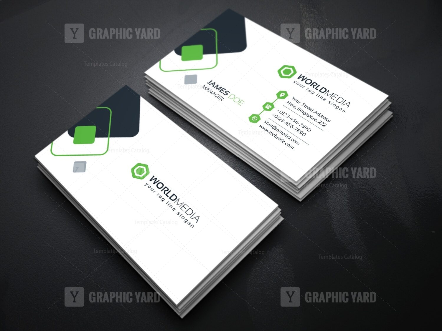 Technology Company Business Card Template · Graphic Yard | Graphic ...