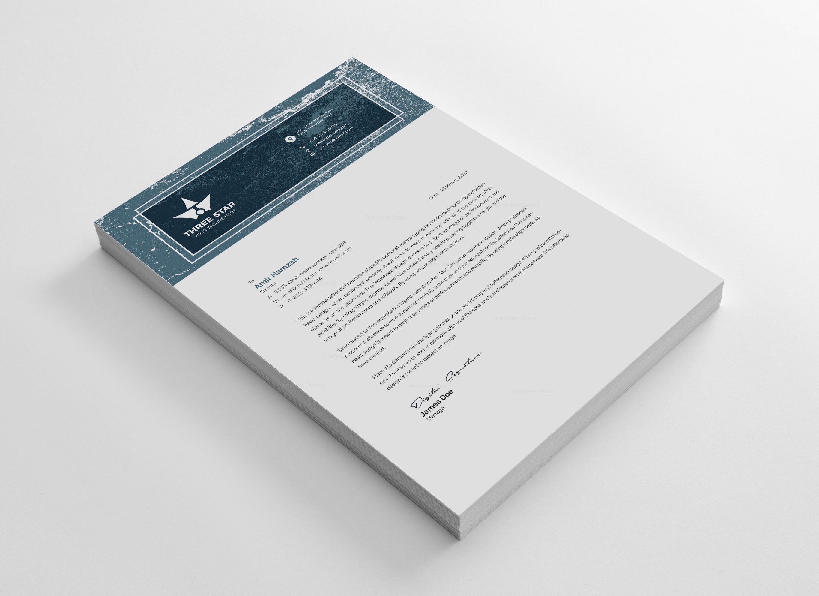 Three Star Professional Corporate Letterhead Template · Graphic Yard ...