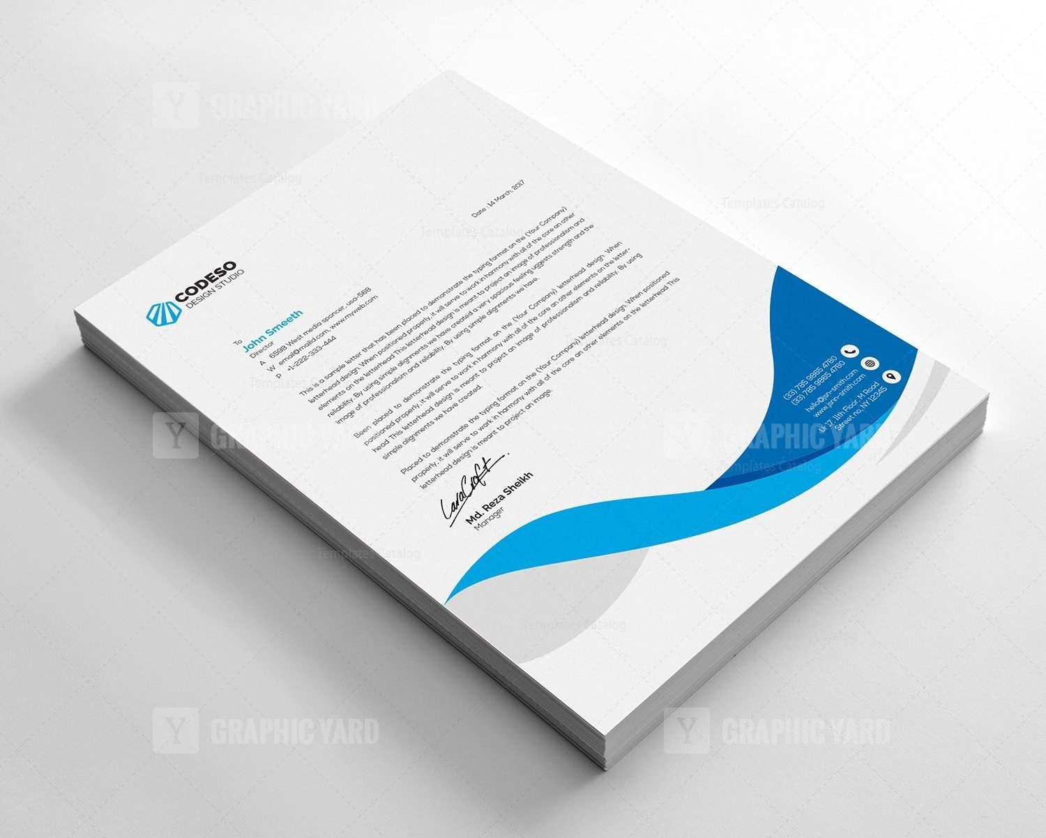 US Letter Size Letterhead Template · Graphic Yard | Graphic Templates Store