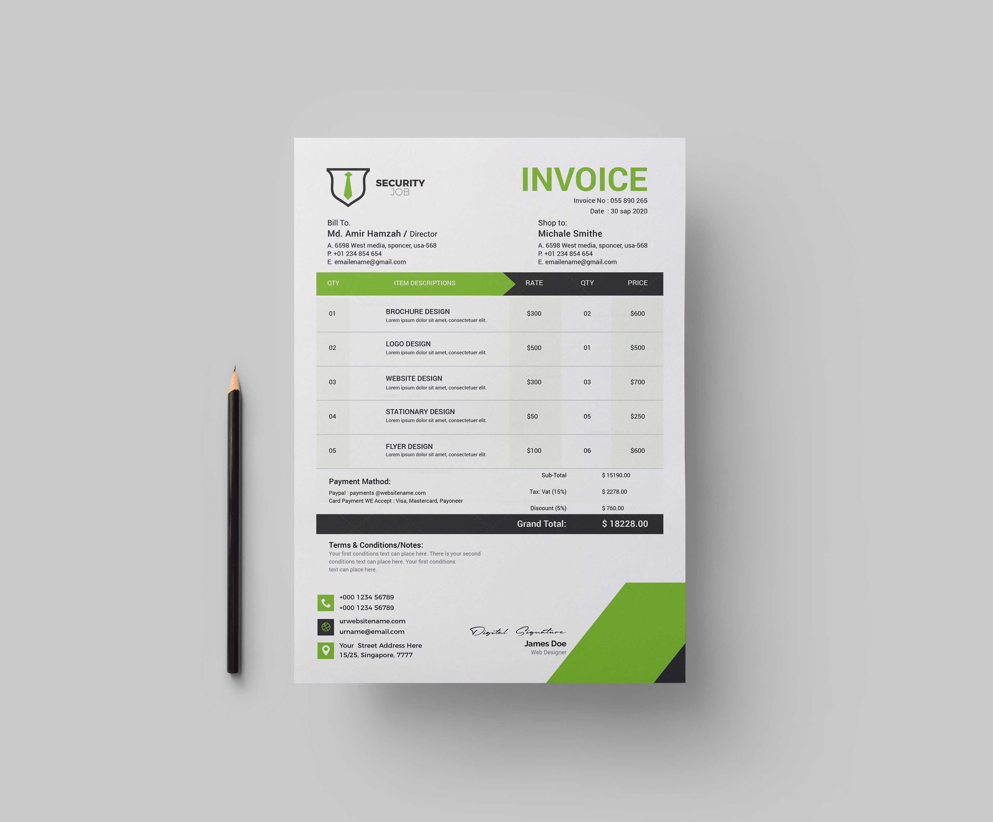 Security Invoice Free Proforma Invoice Template For Excel